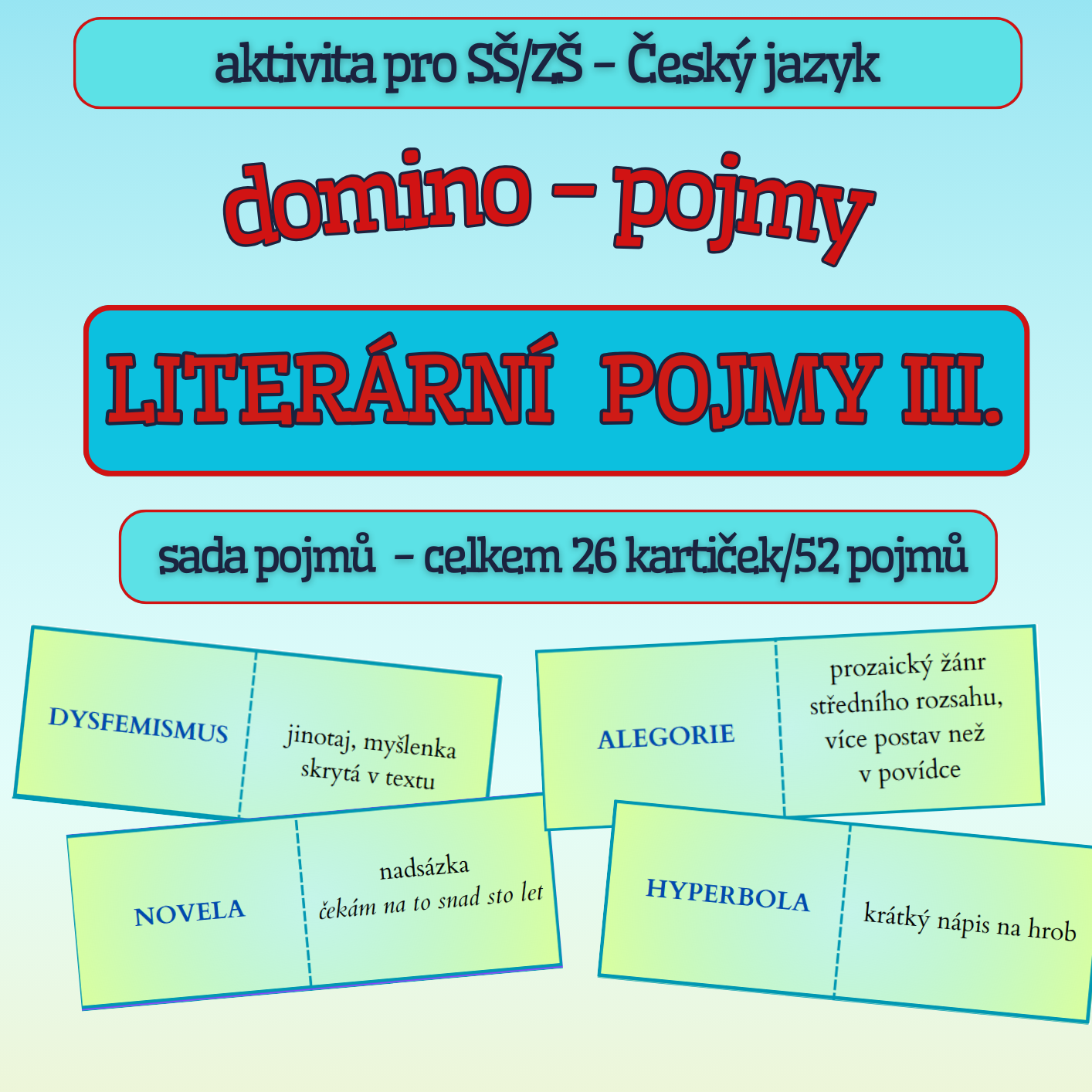 domino LITERÁRNÍ POJMY III. - Český jazyk - literatura | UčiteléUčitelům.cz